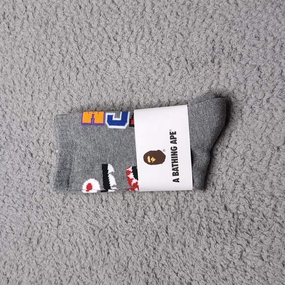 Bape | Underwear & Socks | Bape Crew Socks Wgm Shark Mouth Tiger Logo ...